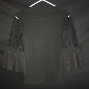 Tibi | Tops | Hot Asymmetrical Top With Mesh Sleeve And Ruffles | Poshmark